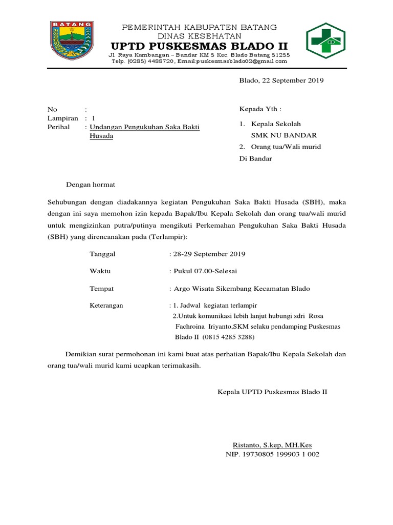 Undangan Pengukuhan SBH | PDF