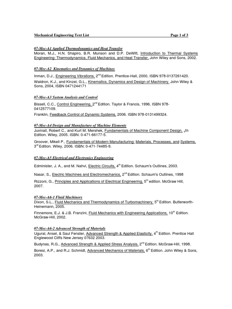 Mechanical Engineering Text Listing - 2008 | PDF | Hvac | Machines