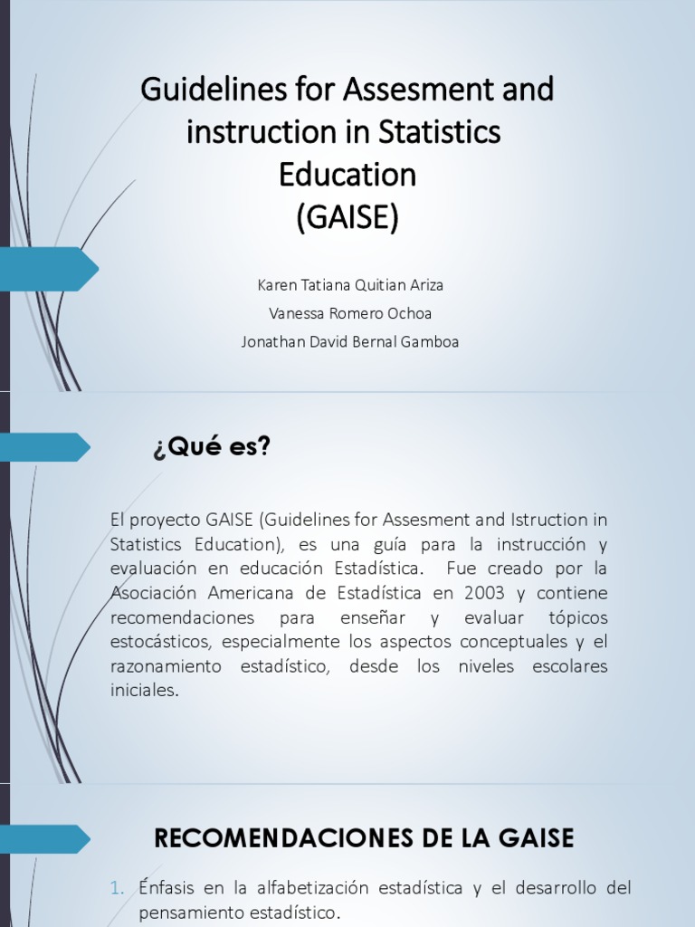 Orientaciones de La GAISE | PDF | Muestreo (Estadísticas) | Estadísticas
