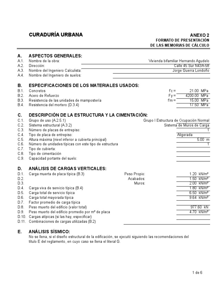 Formato Curaduria | PDF | Fundación (Ingeniería) | Ingeniería de ...