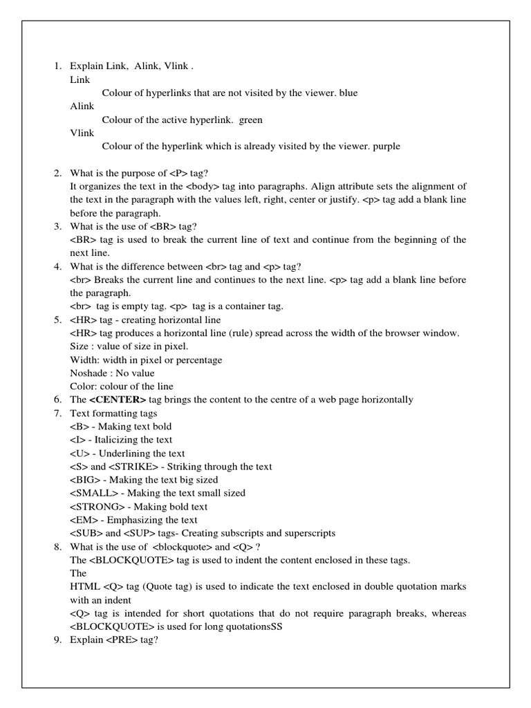 HTML Notes | PDF | Html Element | Html