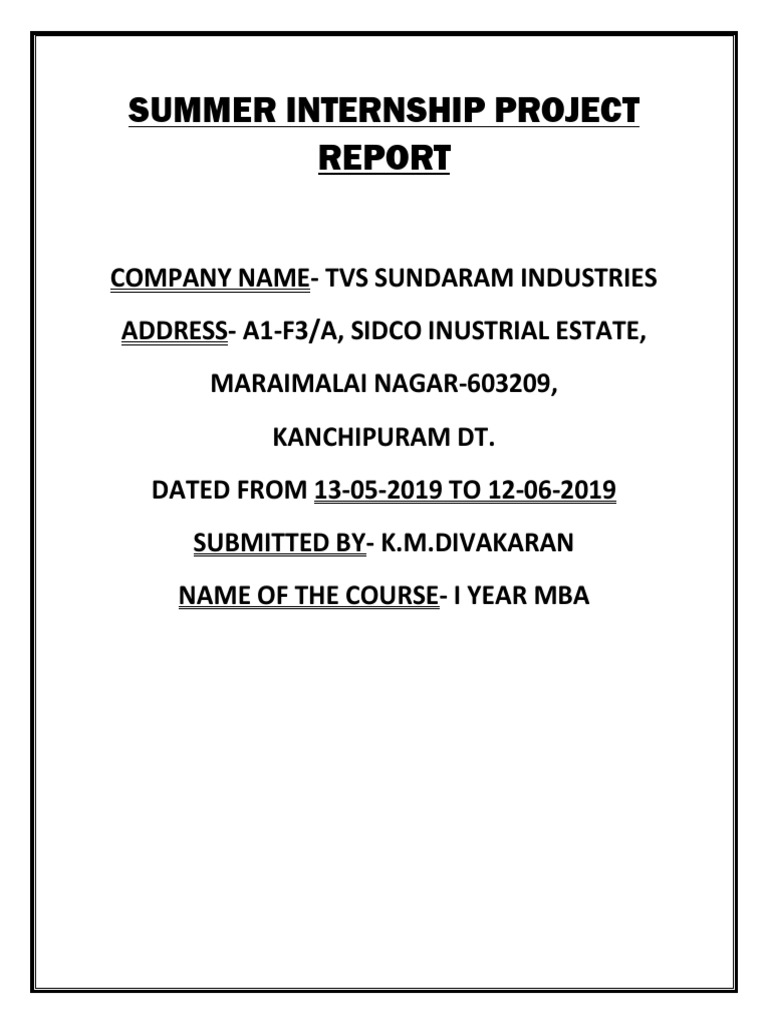 Summer Internship Project Report PDF | PDF | Tire | Natural Rubber