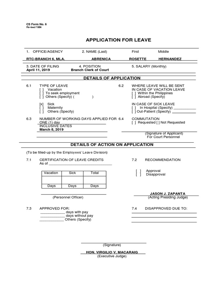 Leave Form | PDF | Employment | Government