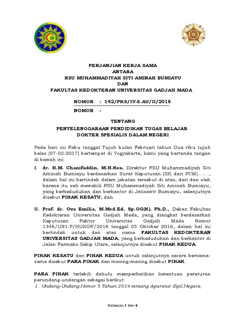 Template PKS Kemitraan PPDS | PDF