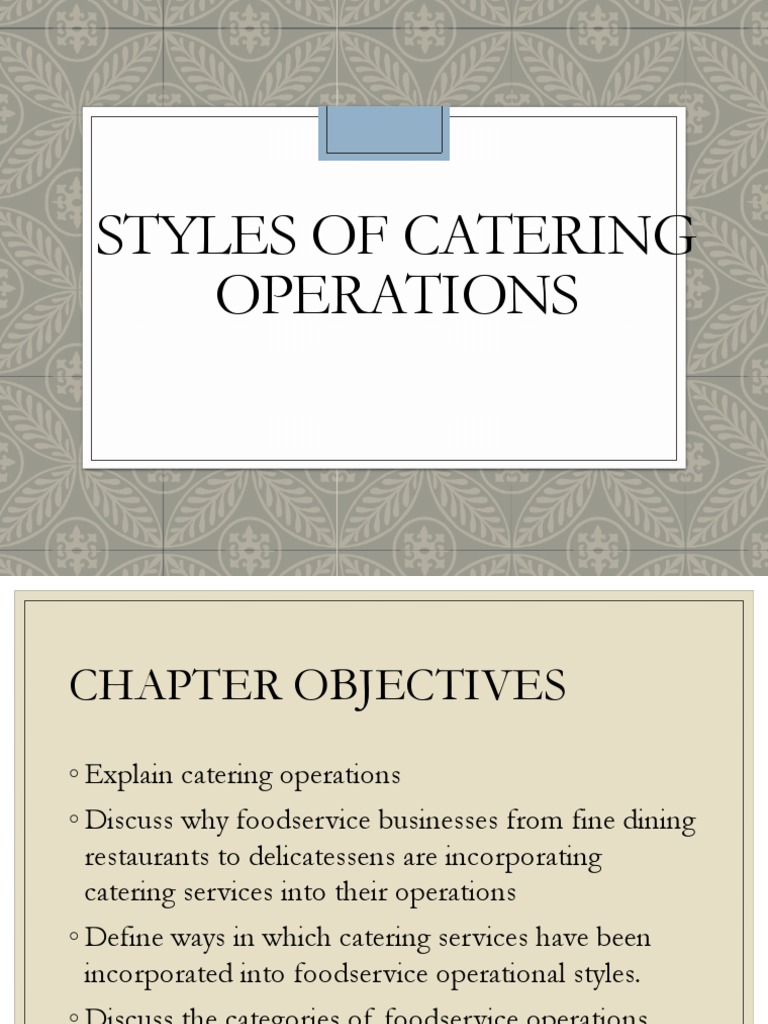 Types of Catering Operations Explained | PDF | Foodservice | Restaurants