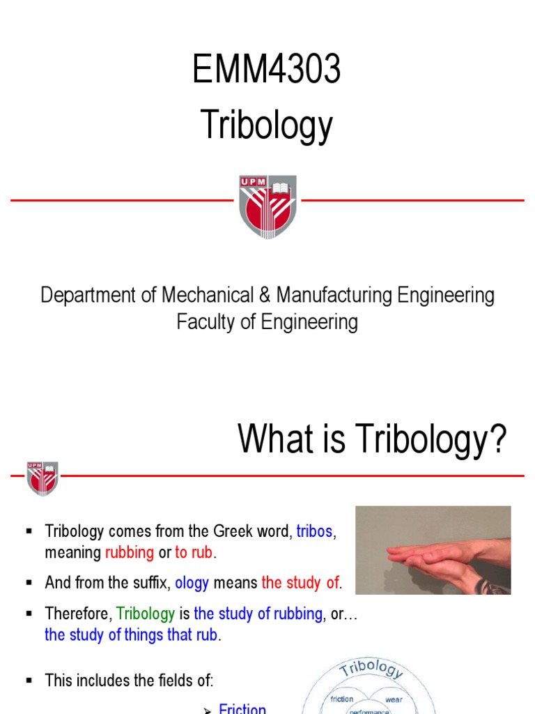 Introduction To Tribology | PDF | Friction | Wear
