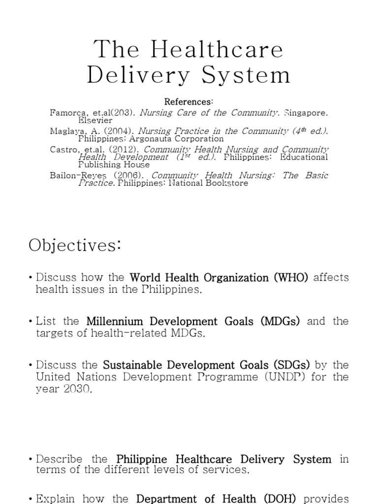 The Healthcare Delivery System PDF | PDF | Millennium Development Goals ...