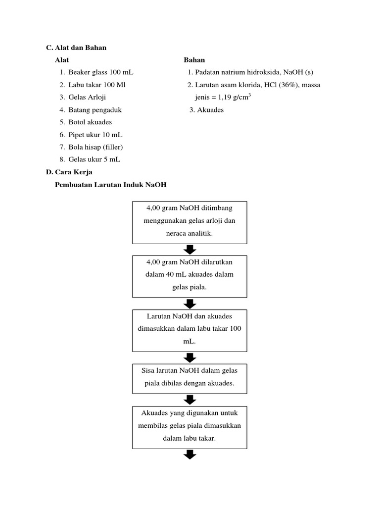 Pembuatan dan Pengenceran Larutan NaOH dan HCl | PDF | Sains & Matematika