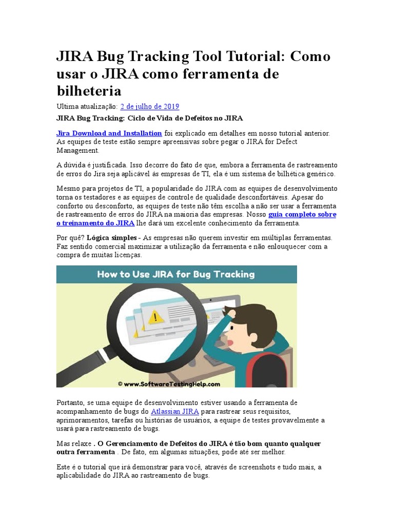 JIRA Bug Tracking Tool Tutorial | PDF | Scrum (desenvolvimento de ...