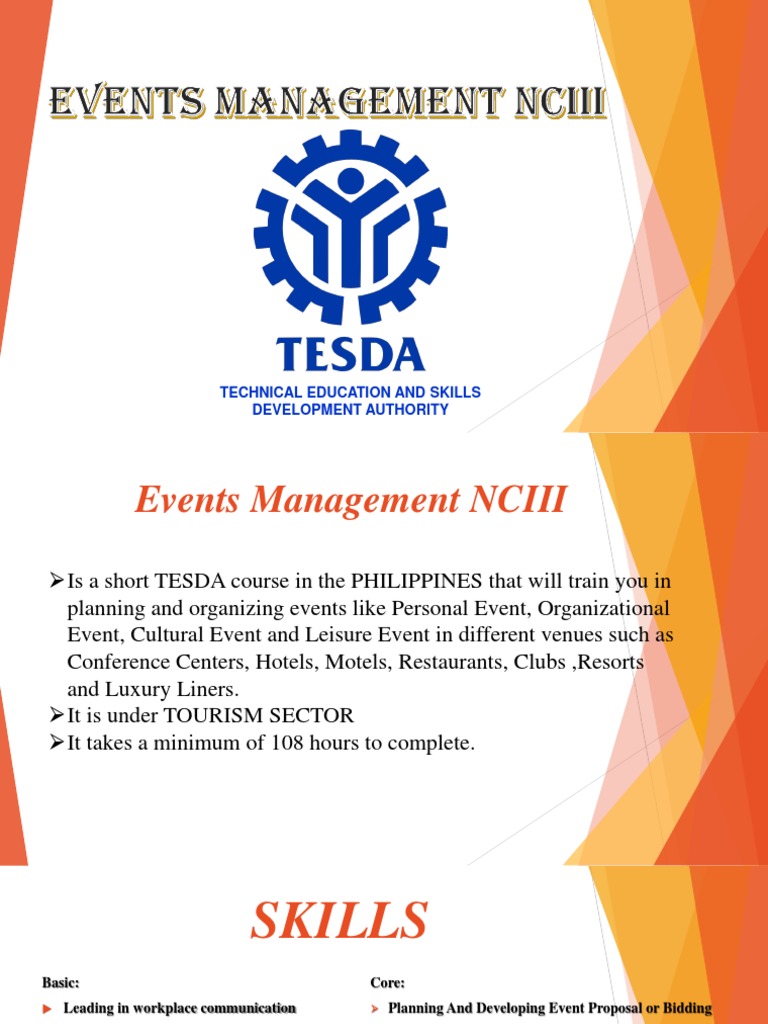 NCIII DEMO Events Management Services | PDF | Wedding | Cuisine