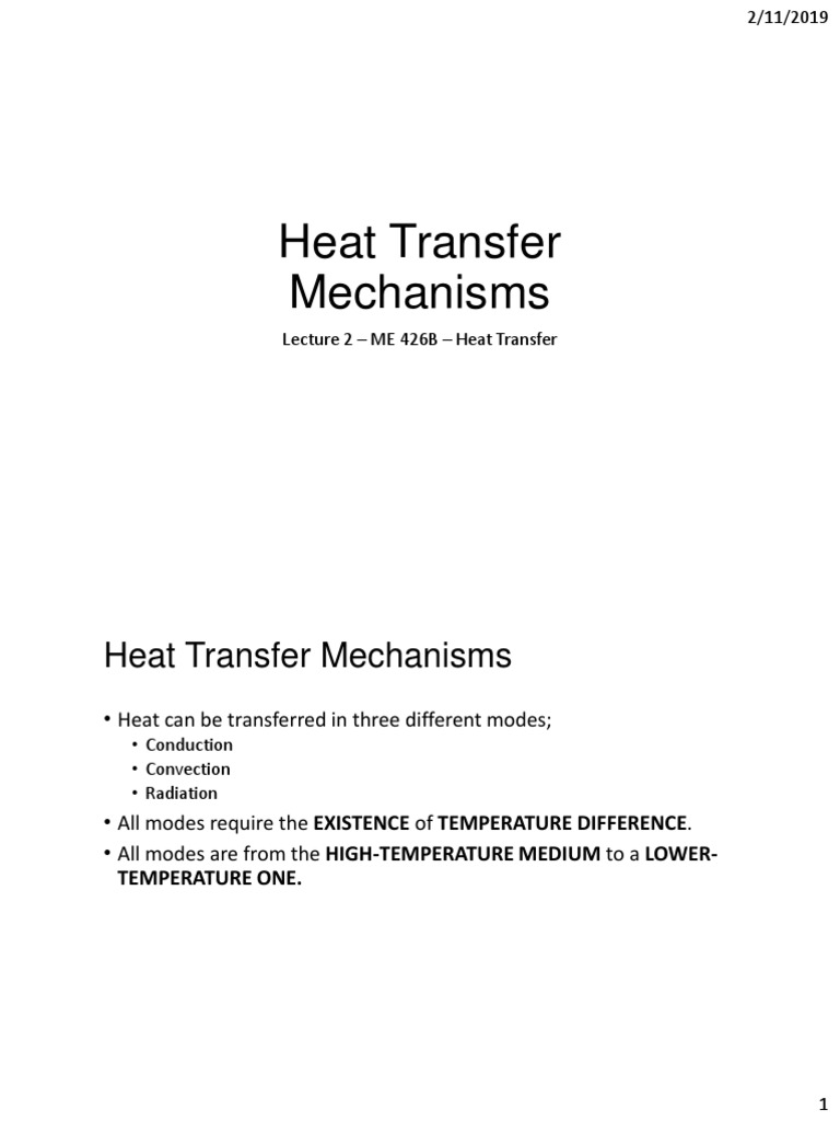 Heat Transfer Mechanisms Pdf Pdf Heat Transfer Thermal Conduction