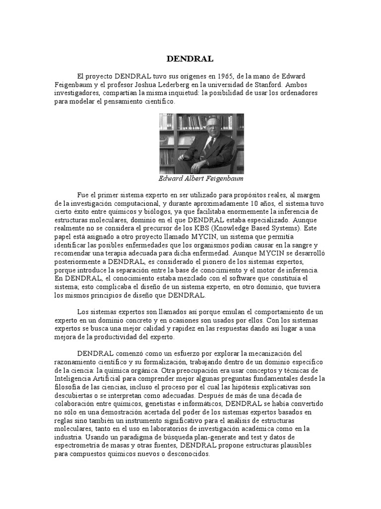 Dendral y Los Sistemas Expertos | PDF | Química | Conocimiento