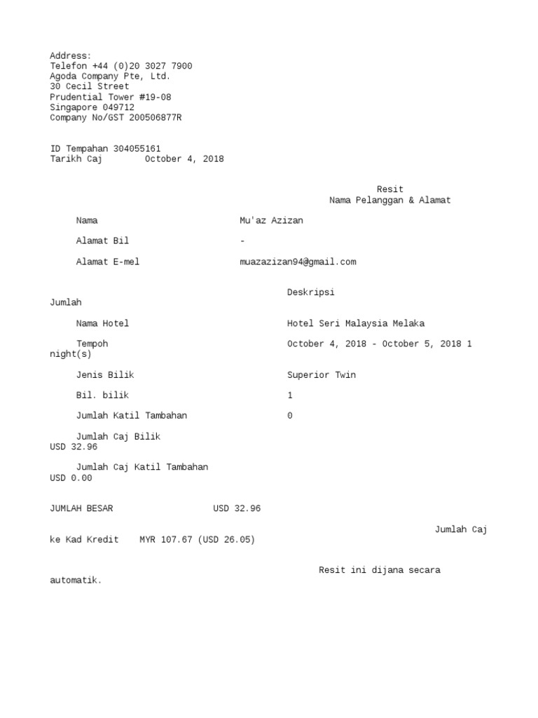 Receipt Booking | PDF