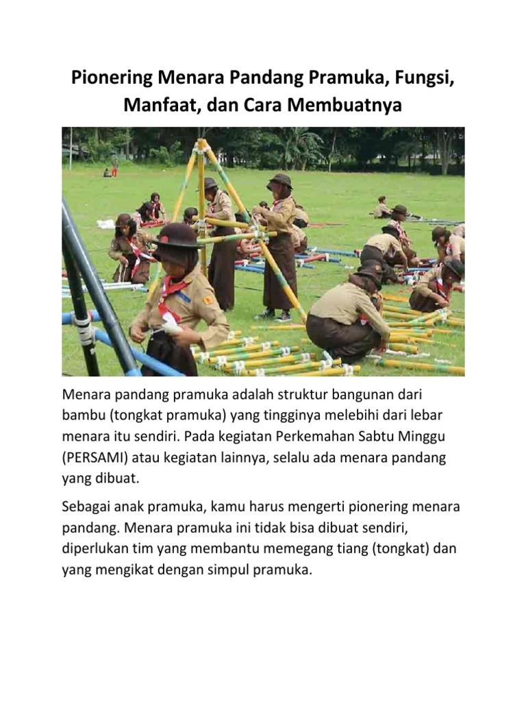 Pionering Menara Pandang Pramuka | PDF | Sejarah