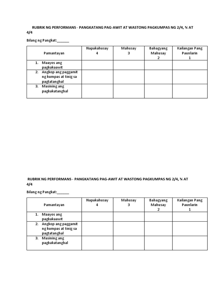 Rubrik NG Performans | PDF