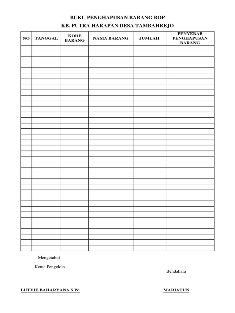 Buku Penghapusan Barang Bop | PDF