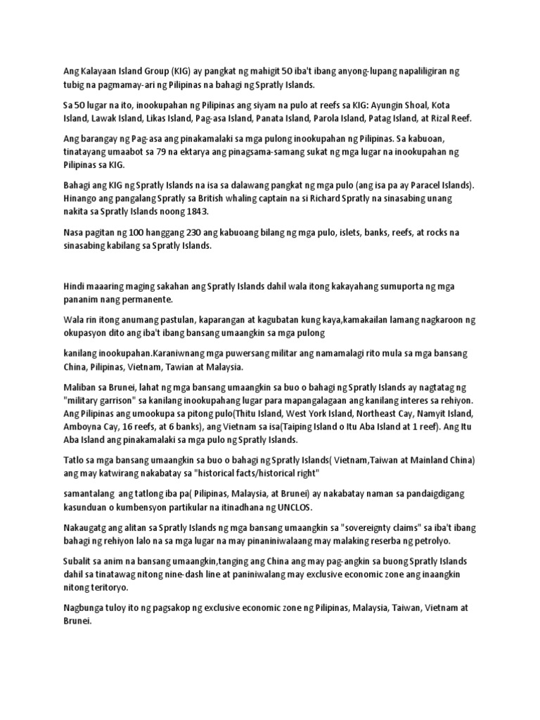 Ang Kalayaan Island Group | PDF