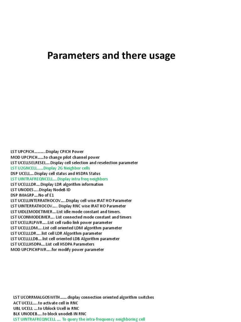 Parameters | PDF