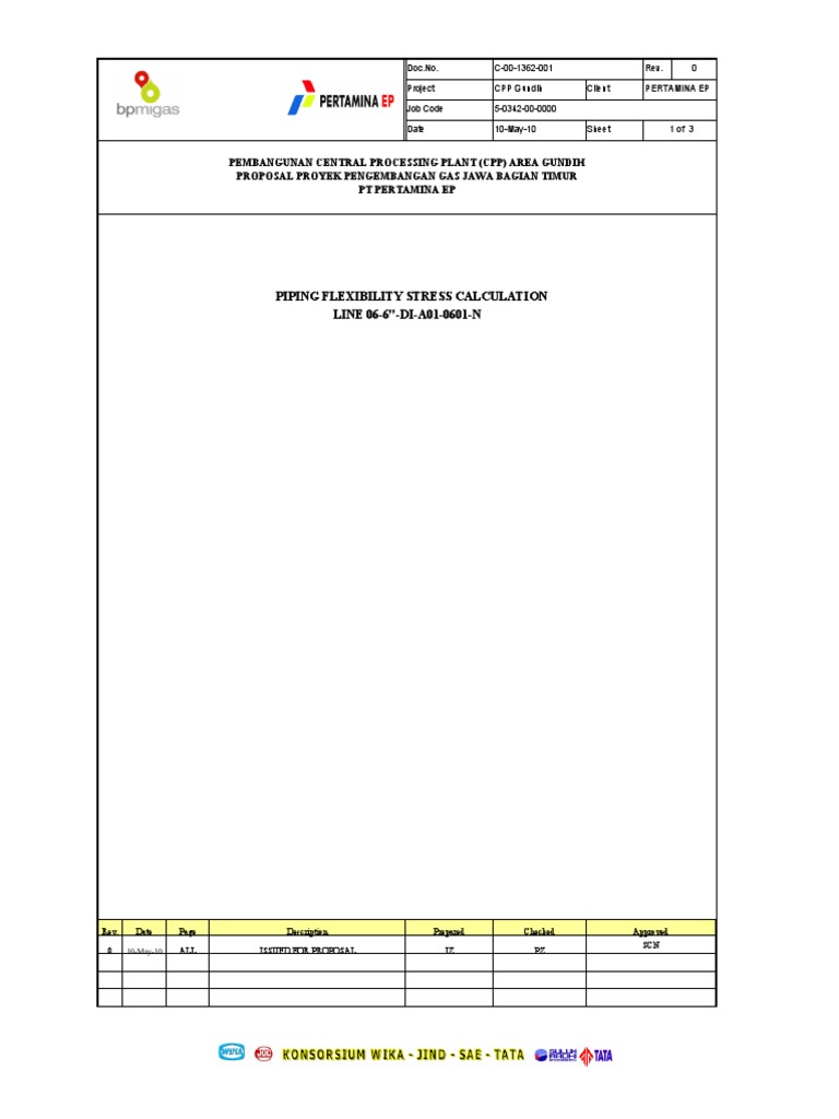 C-00-1360-001 Piping Flexibility Stress Calculation (Sample) | PDF ...