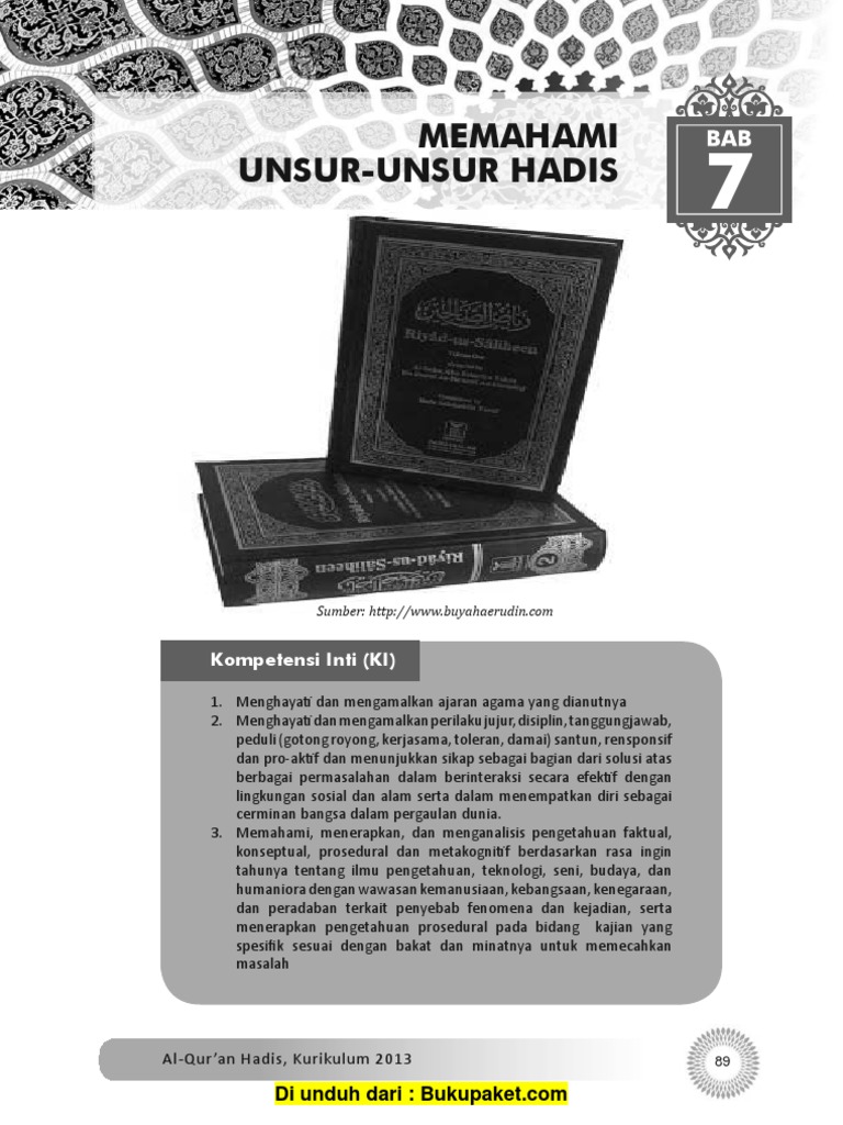 Bab 7 Memahami Unsur-Unsur Hadis PDF | PDF