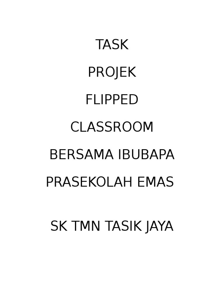 Flipped Task For Parents | PDF