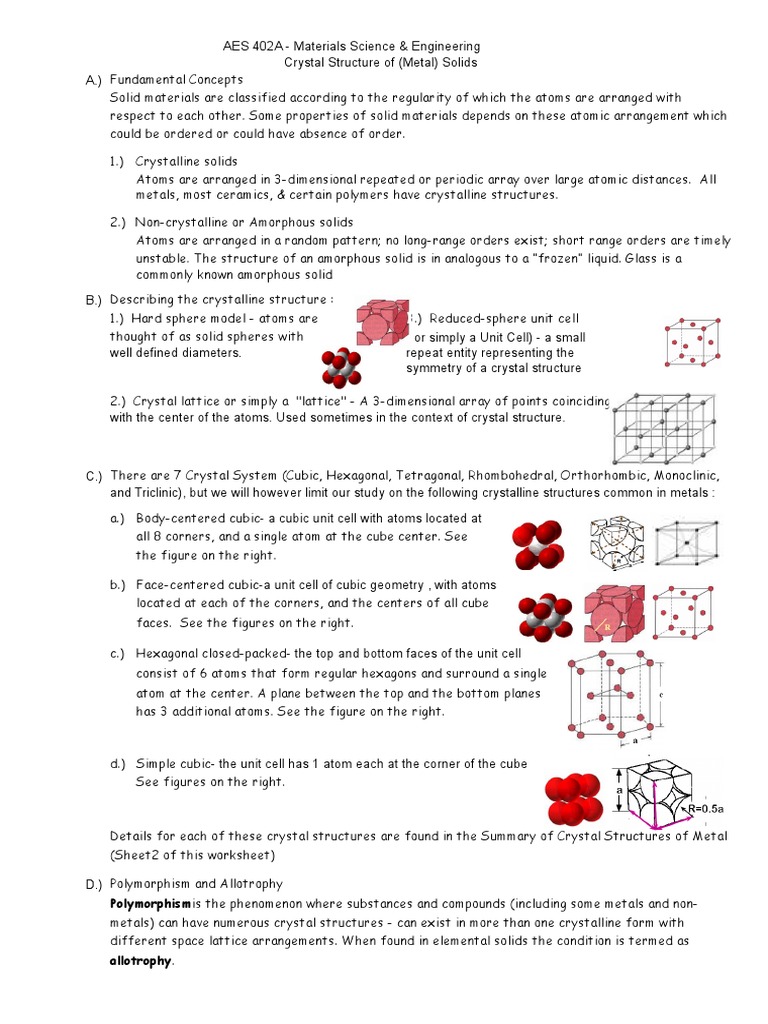 03 - Crystal Structures of Metals | PDF | Crystal Structure | Crystal