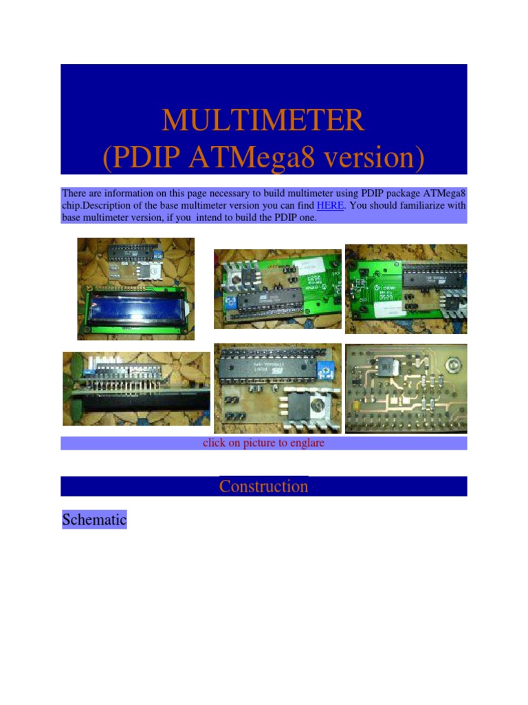ATMEGA8 Multimeter | PDF | Power Supply | Resistor