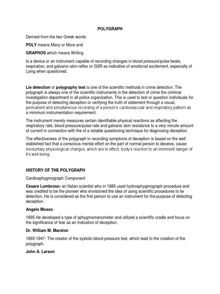 The Development and History of the Modern Polygraph: A Comprehensive ...