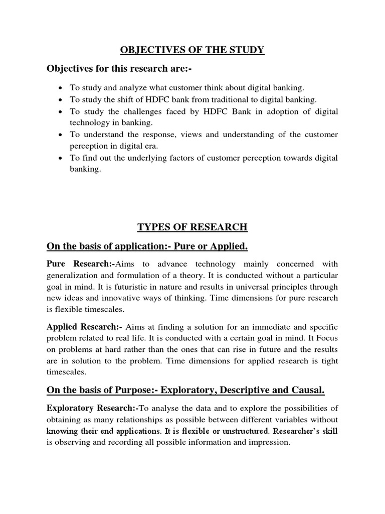 Research Methodology HDFC BANK.... PO | PDF | Empirical Research ...
