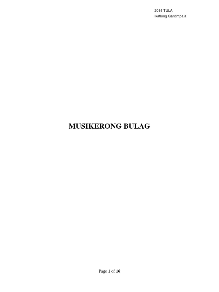 Musikerong-Bulag PDF | PDF