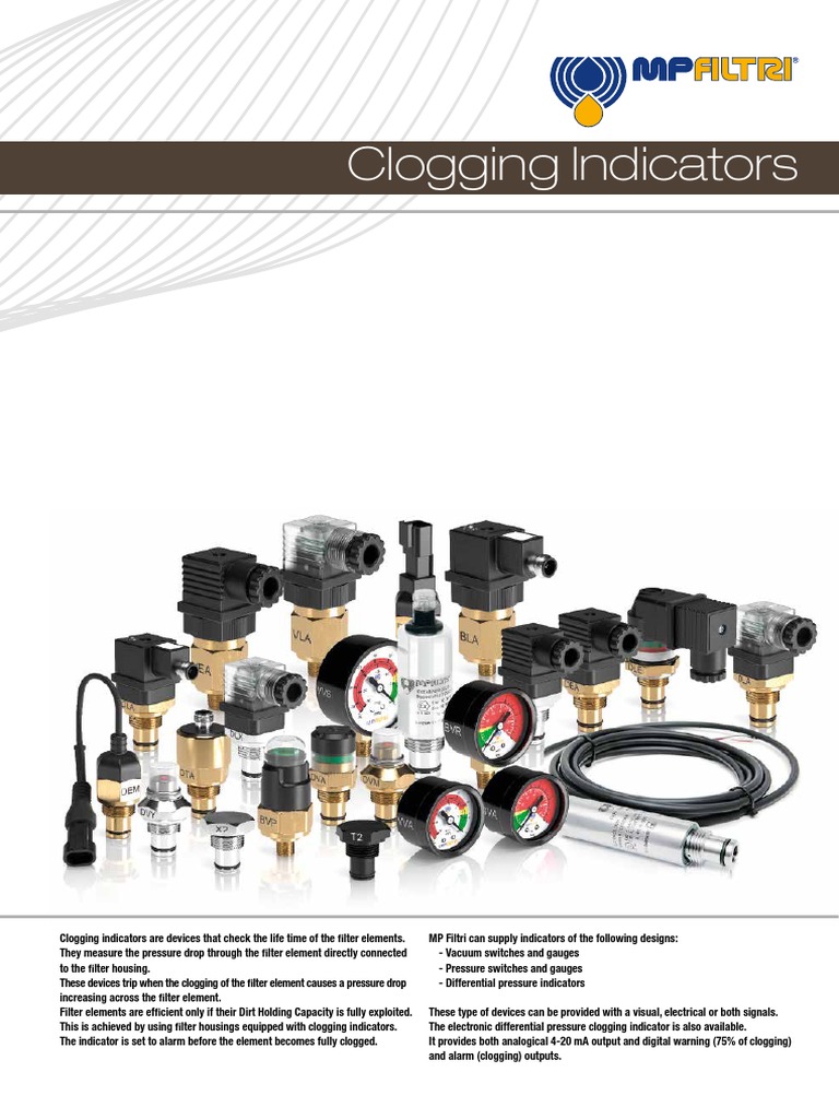 Clogging-Indicators en 01-2019 PDF | PDF | Pressure Measurement | Vacuum