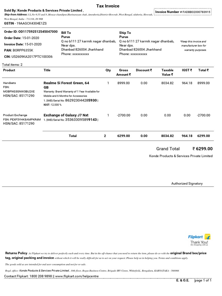 Tax Invoice & Debit Note | PDF | Business