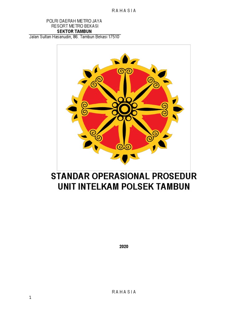 SOP Unit Intelkam Polsek Tambun | PDF