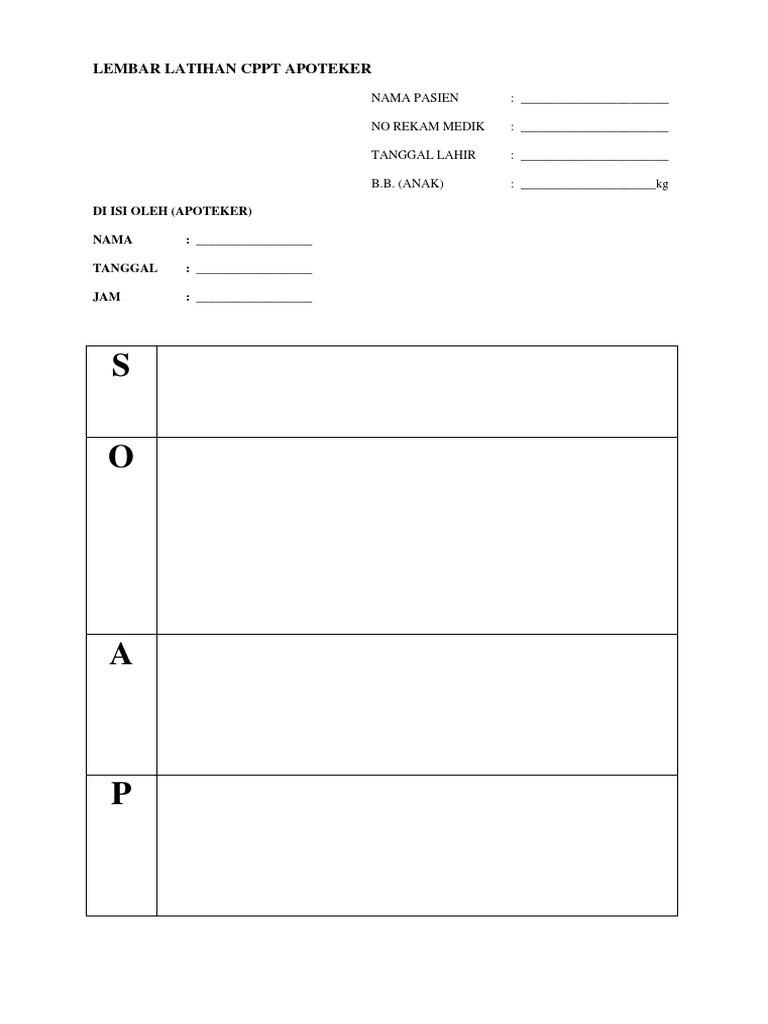 Lembar Latihan CPPT Apoteker | PDF | Karier & Perkembangan | Kesehatan ...