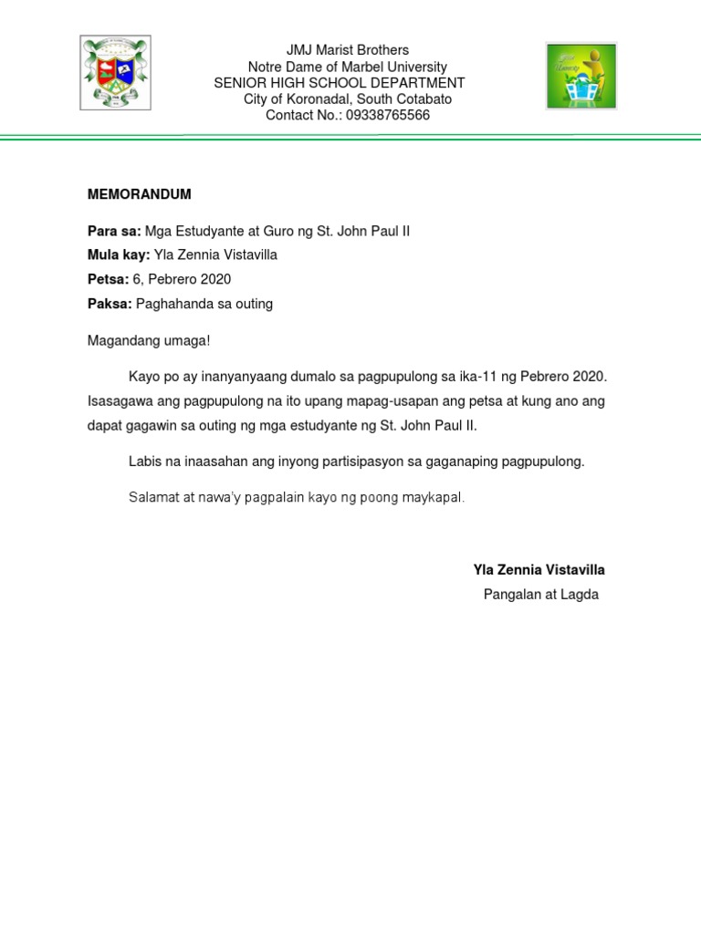 Filipino Memorandum PDF | PDF