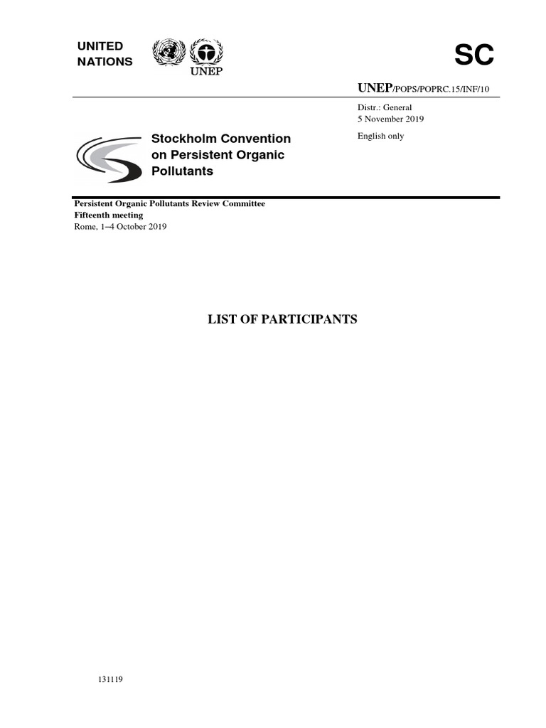 UNEP POPS POPRC.15 INF 10.english PDF | PDF | Environmental Protection ...