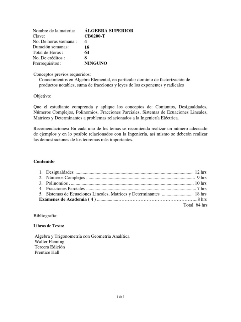 Algebra Superior | PDF | Determinante | Matriz (Matemáticas)