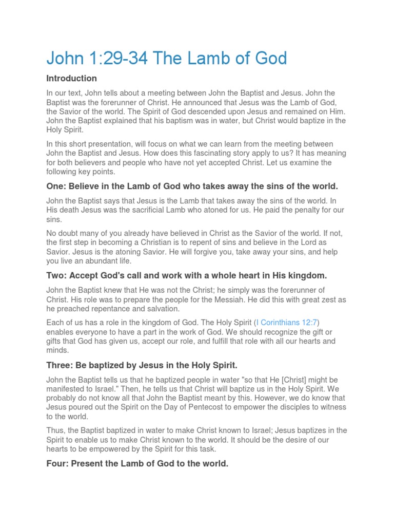 John 1 | PDF | John The Baptist | Christianity