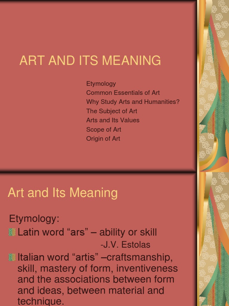 Art and Its Meaning | PDF | Representation (Arts) | Fine Art