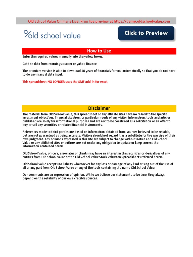 vAJ1-Graham Formula Spreadsheet Free | PDF | Value Investing ...