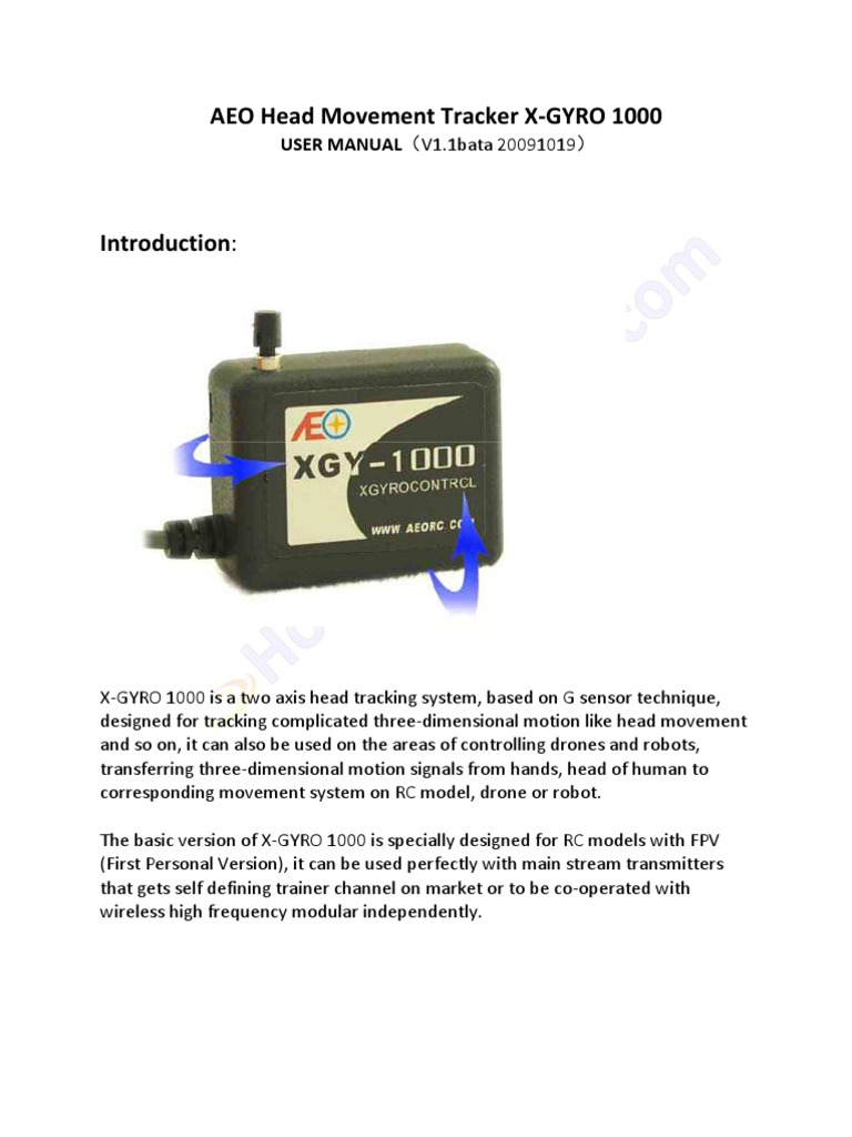 X-GYRO 1000 Head Movement Tracker Manual | PDF | Servomechanism ...