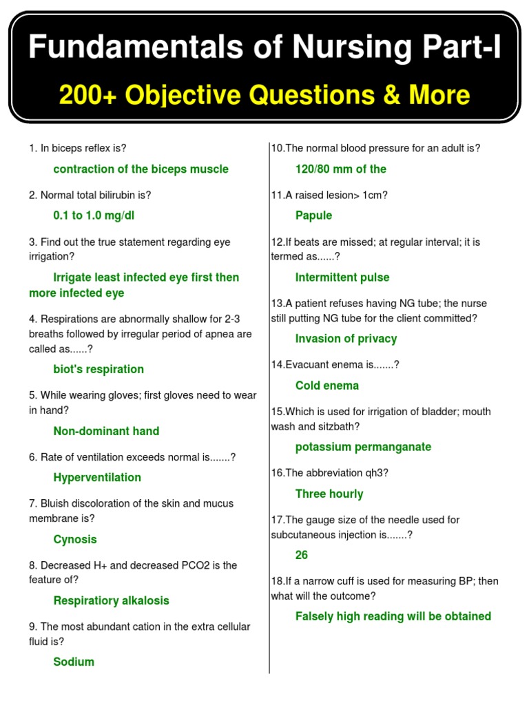 FUNDAMENTALS OF NURSING Part 1 | PDF | Breathing | Intravenous Therapy