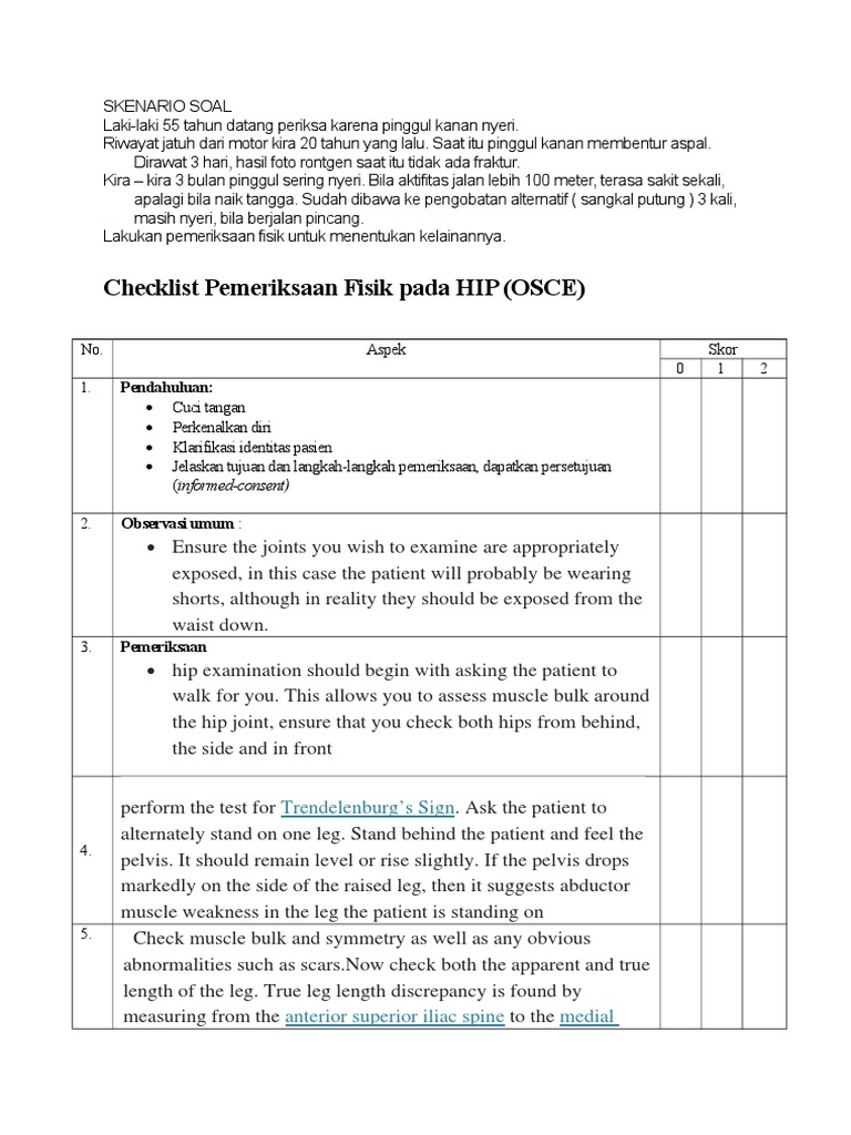 Hip Examination Guide for OSCE | PDF | Anatomical Terms Of Motion | Hip