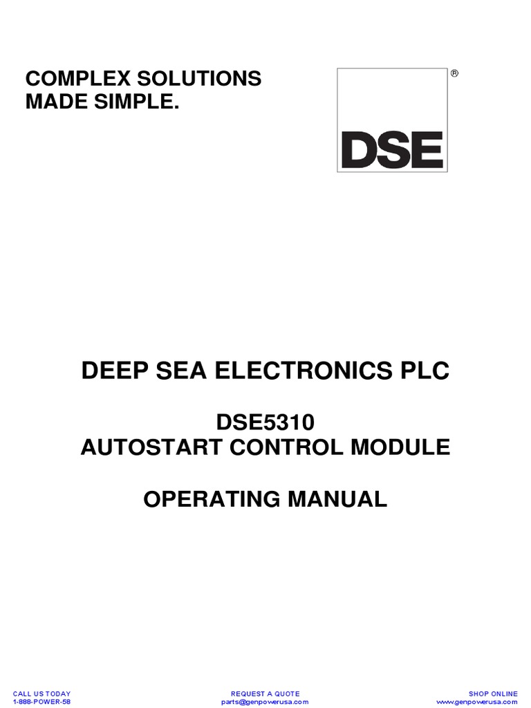 Deep Sea 5310 Manual PDF | PDF | Electrical Connector | Instrumentation