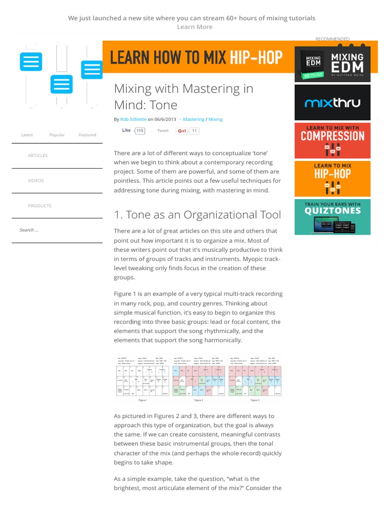 Mixing With Mastering in Mind: Tone PDF | PDF | Equalization (Audio ...
