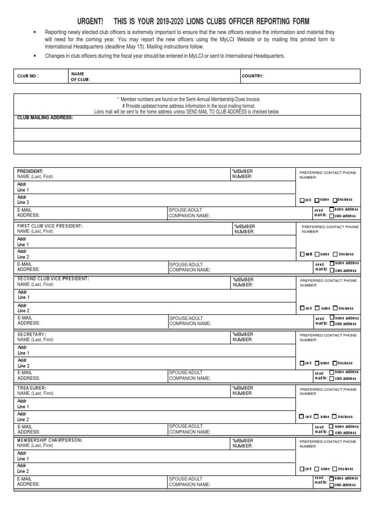 Lion Offficer Reporting Form PDF | PDF | Computing | Internet
