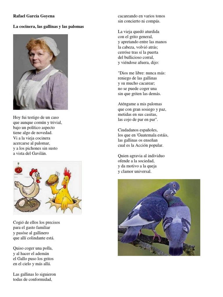 La Cocinera, Las Gallinas y Las Palomas | PDF