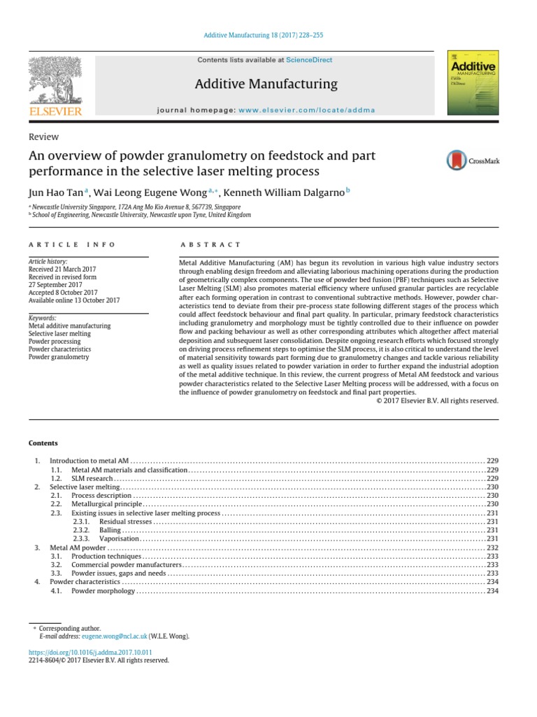 02-An Overview of Powder Granulometry On Feedstock and Part | PDF | 3 D ...