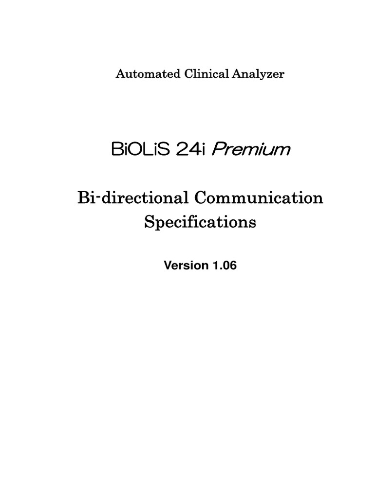 Premium Bi-Directional Communication Specifications (Ver.1.06) | PDF ...