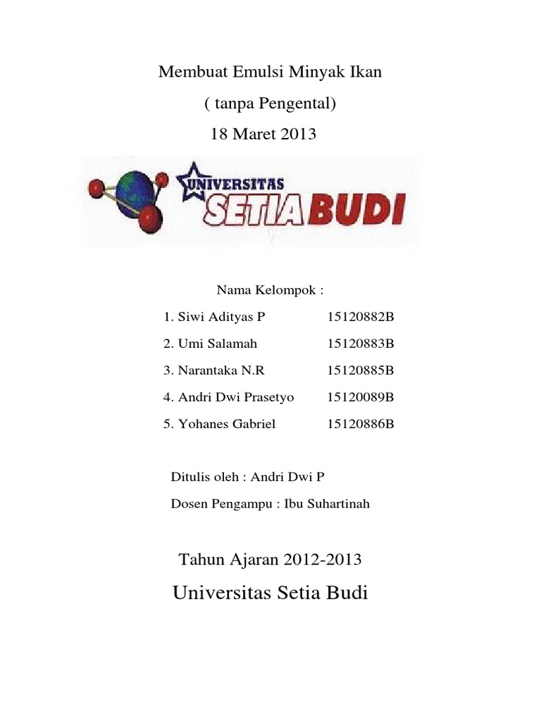 Emulsi Minyak Ikan Tanpa Pengental | PDF